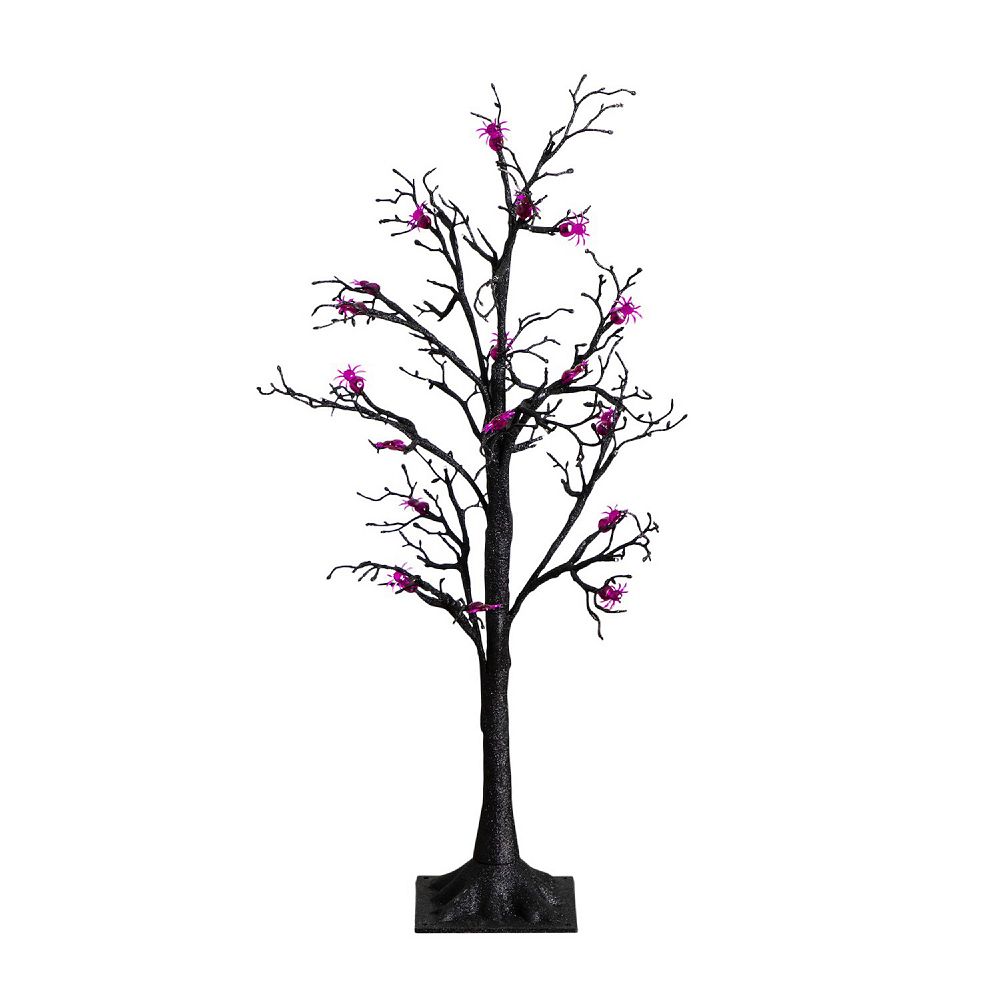 nearly natural 3-ft. Pre-Lit Artificial Halloween Spider Twig Tree with ...