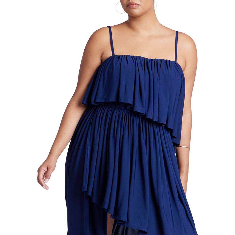 ELOQUII Women's Plus Size Ruffled Bandeau Top