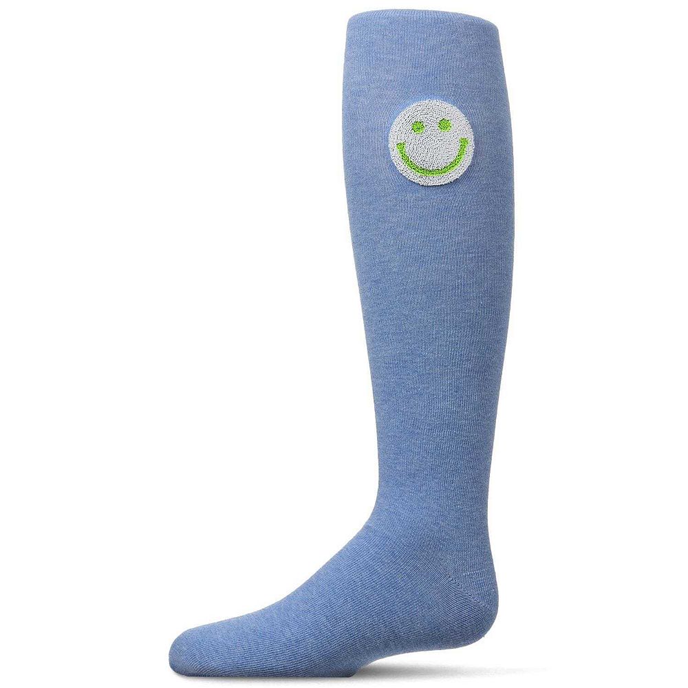 Girls' Fuzzy Smiley Face Knee High Socks