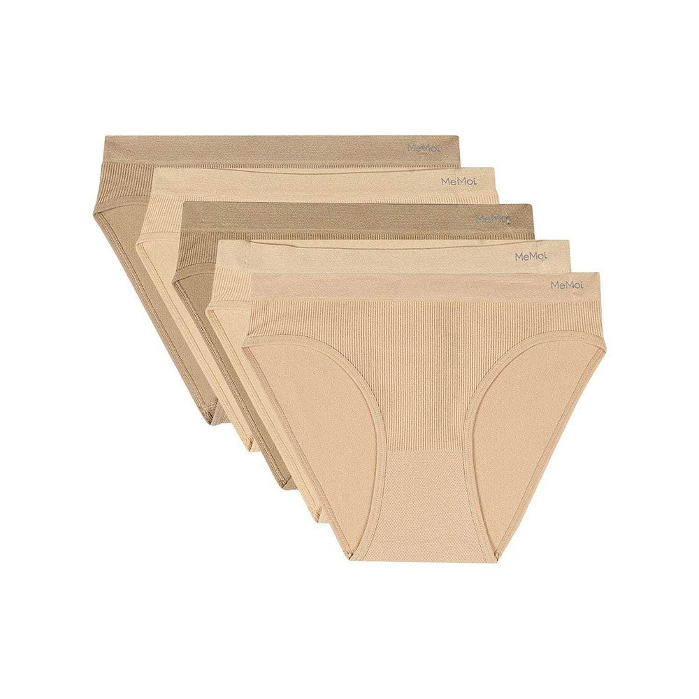 Womens 5 Pair Pack Seamless Pin Rib Bikinis