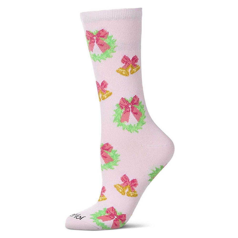 Women's "Bells N Bows" Christmas Holiday Novelty Crew Sock