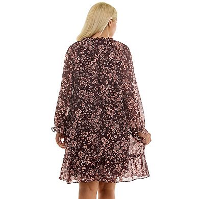 Plus Size Luxology Floral Babydoll Dress