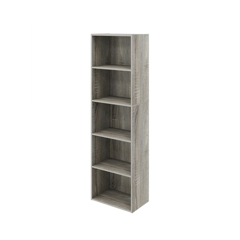 Furinno 5-Tier 52" Engineered Wood Bookcase, Storage Bookshelf for ...