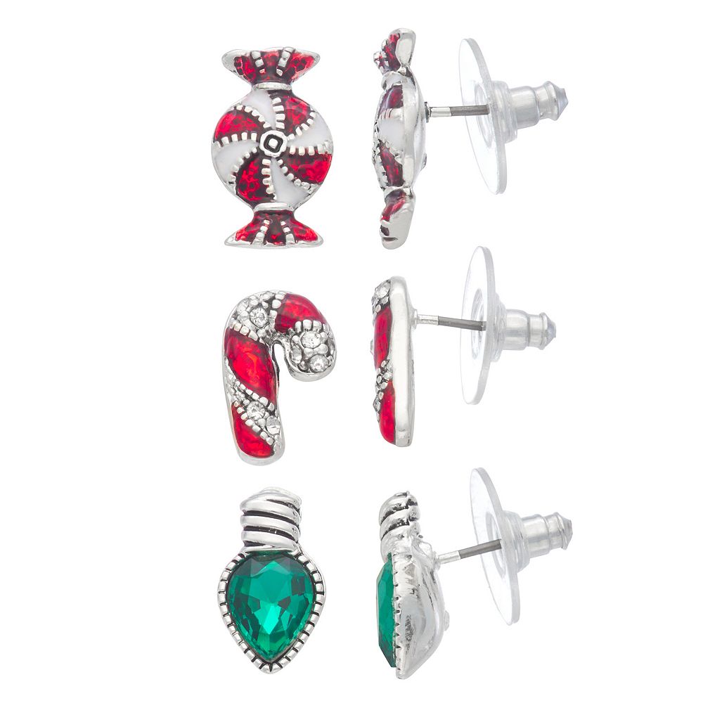 Napier Holiday Adorn Candy Drop, Candy Cane & Christmas Light Stud ...