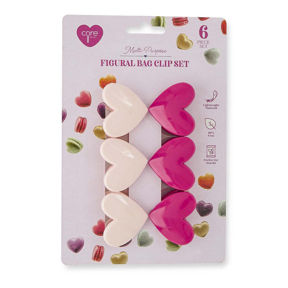 Core Kitchen 6-pk. Figural Heart Bag Clips