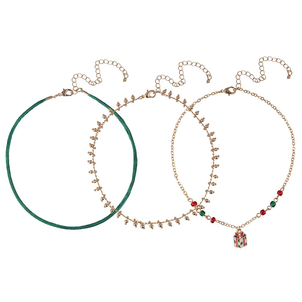 Gold Tone 3-pc. Holiday Choker Necklace Set