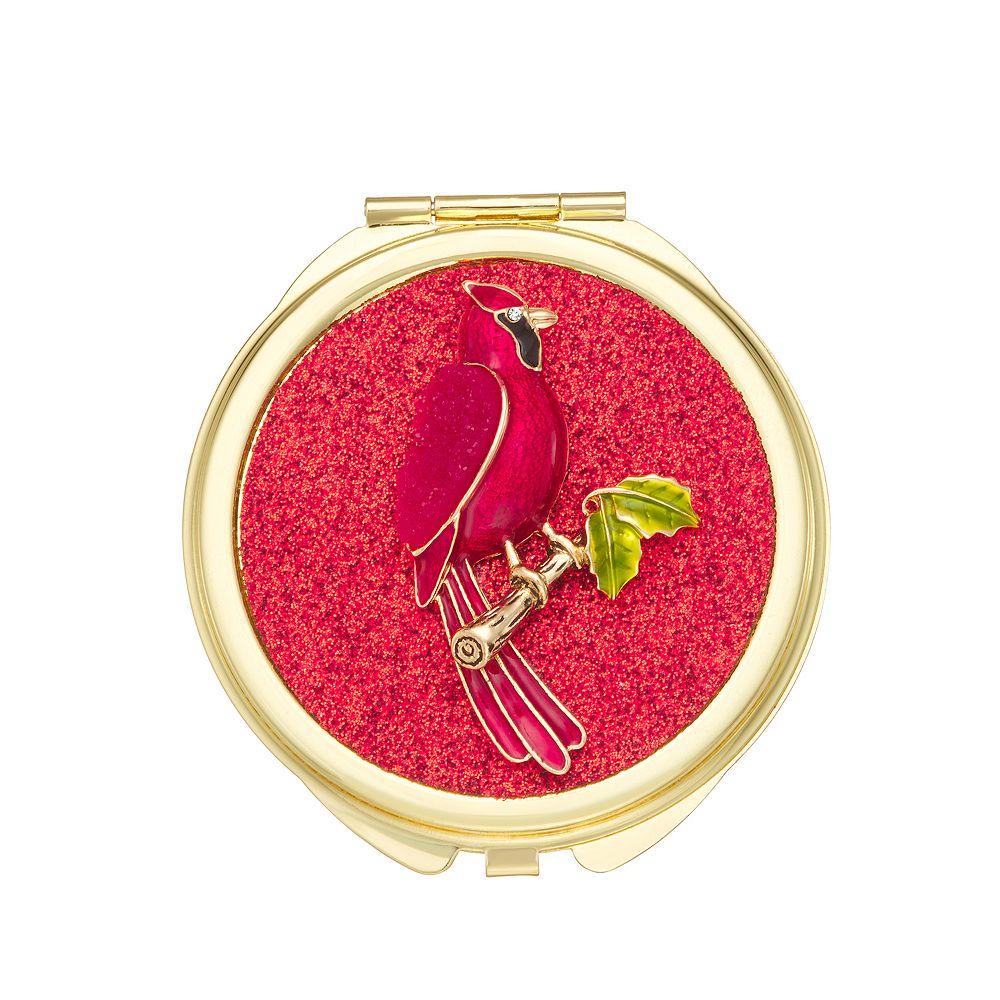 Napier Gold Tone Elevated Cardinal Compact Mirror