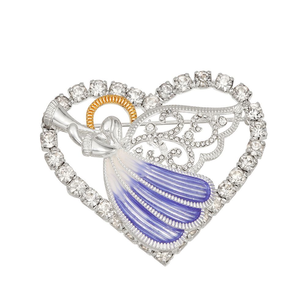 Napier Silver Tone Angel Heart Pin
