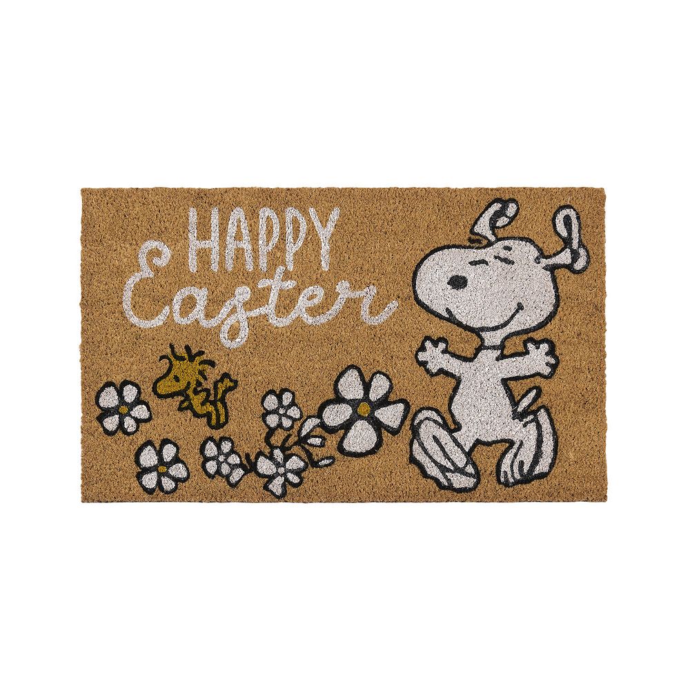 Peanuts Coir Snoopy Spring Floral Door Mat