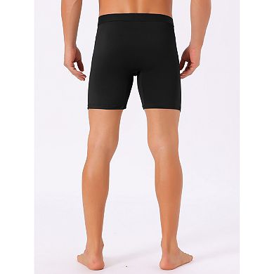 3 Pcs Men's Lightweight Solid Color Soft Stretch Open-fly Basic Boxer ...