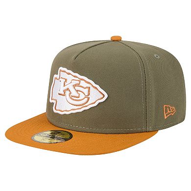 Men's New Era Olive/Brown Kansas City Chiefs Color Pack A-Frame 59FIFTY ...