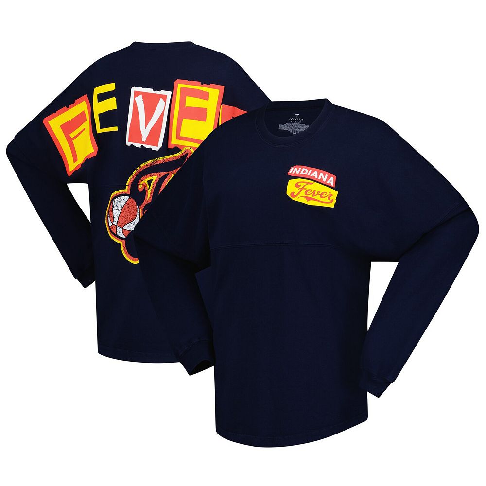 Women's Spirit Jersey Navy Indiana Fever Patches Oversized Long Sleeve ...