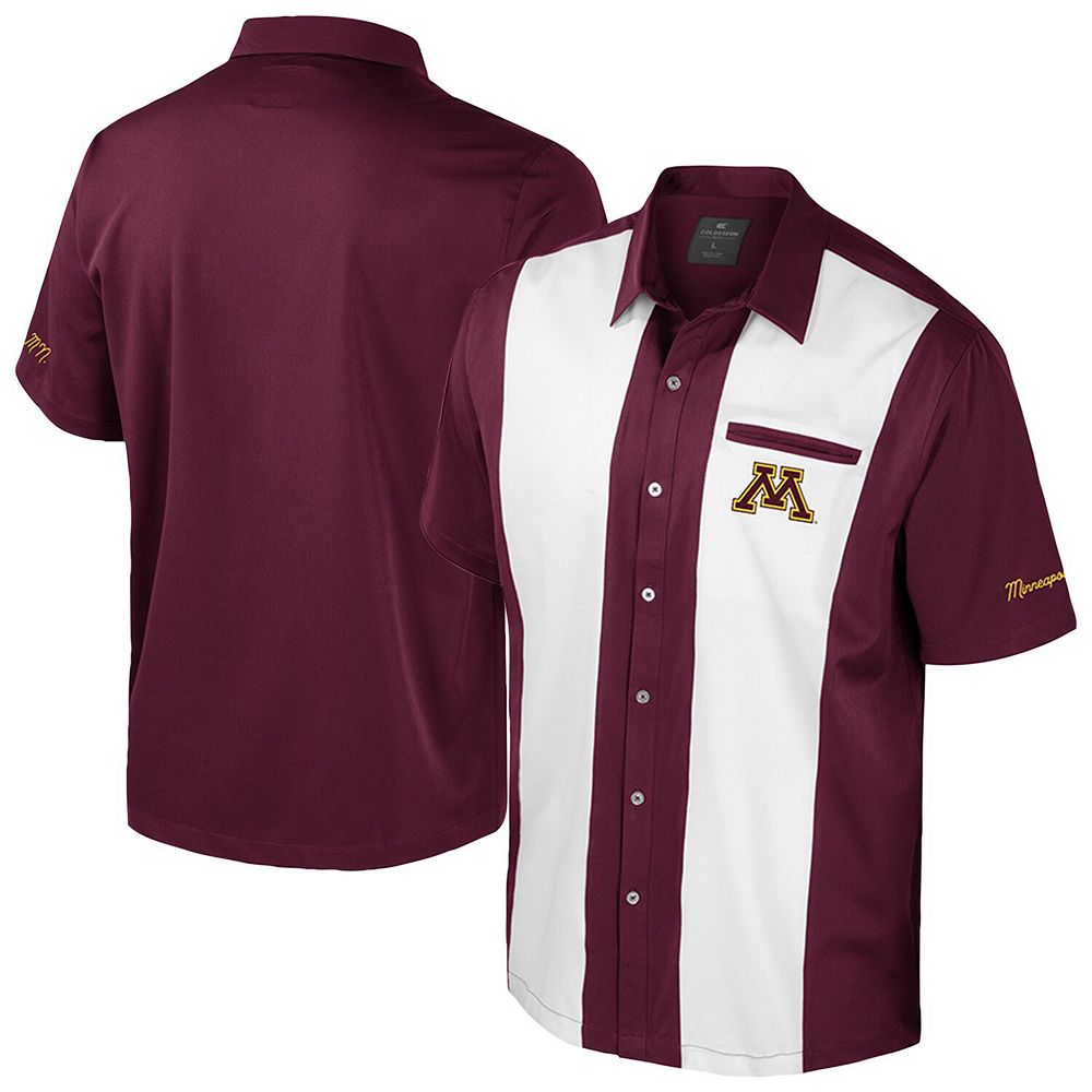 Men's Colosseum Maroon Minnesota Golden Gophers Strike Bowling Button ...