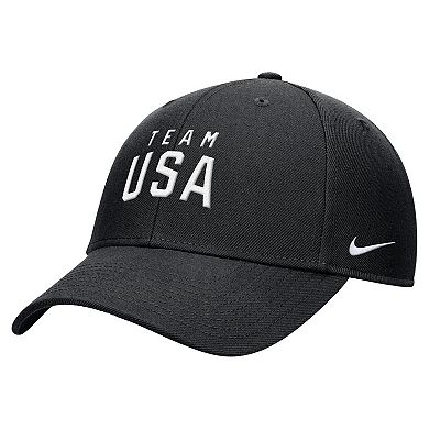 Youth Nike Black Team USA Club Dri-FIT Ripstop Adjustable Hat