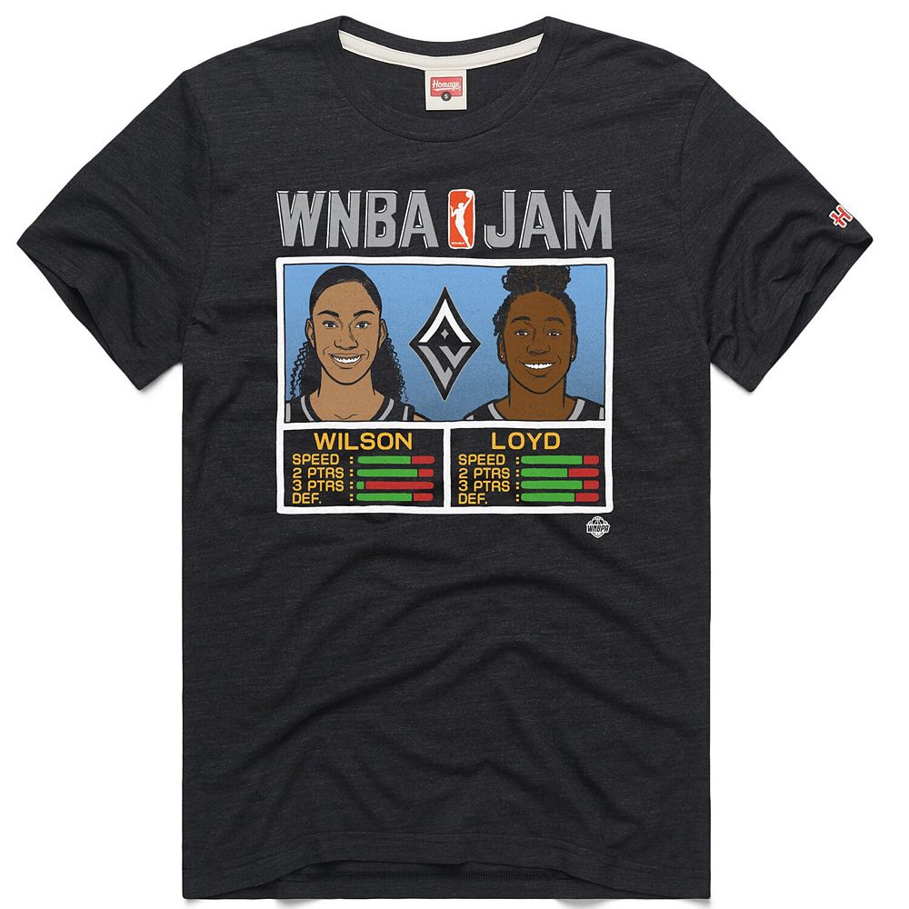 Unisex Homage A'ja Wilson & Jewell Loyd Charcoal Las Vegas Aces WNBA ...