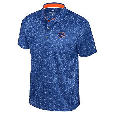 Men's Colosseum Royal Boise State Broncos Football Print Polo