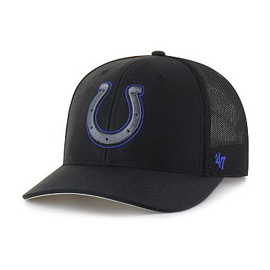 Men's '47 Black Indianapolis Colts Blackball Trophy Flex Hat