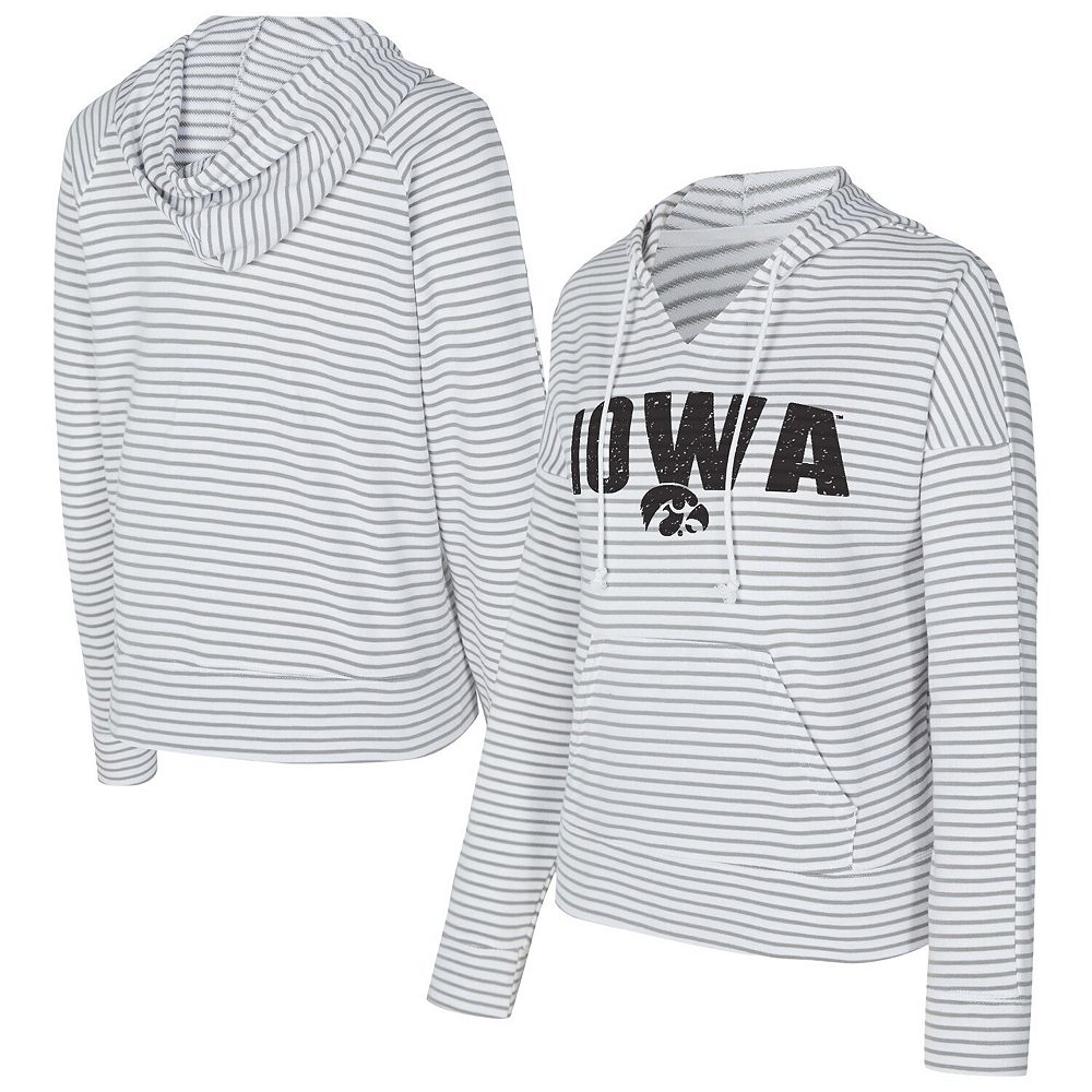 Men's Concepts Sport White/Gray Iowa Hawkeyes French Terry Striped V ...