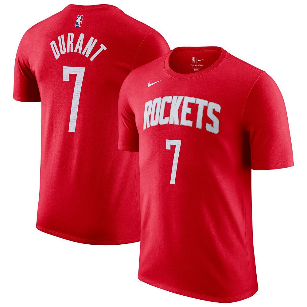 Men's Nike Kevin Durant Red Houston Rockets Icon Edition Name & Number ...
