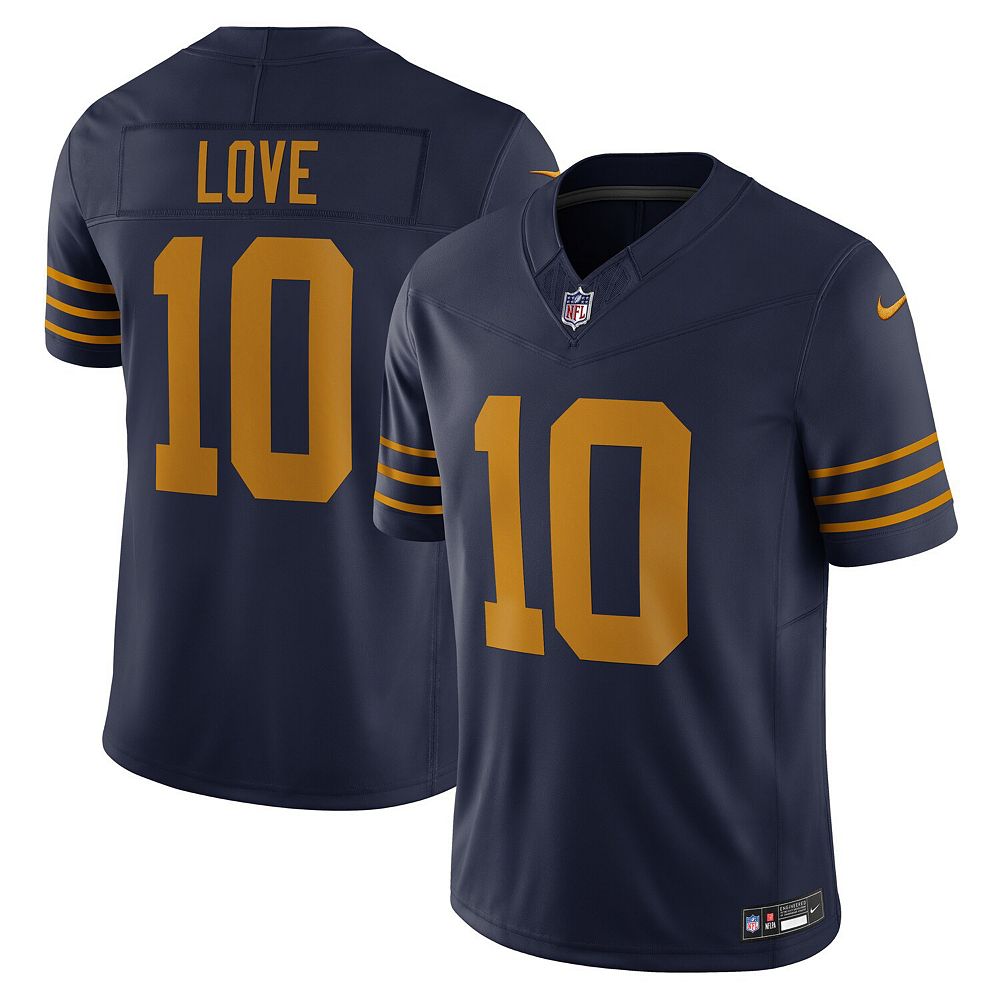 Men's Nike Jordan Love Navy Green Bay Packers The 1923 Classic Vapor F ...