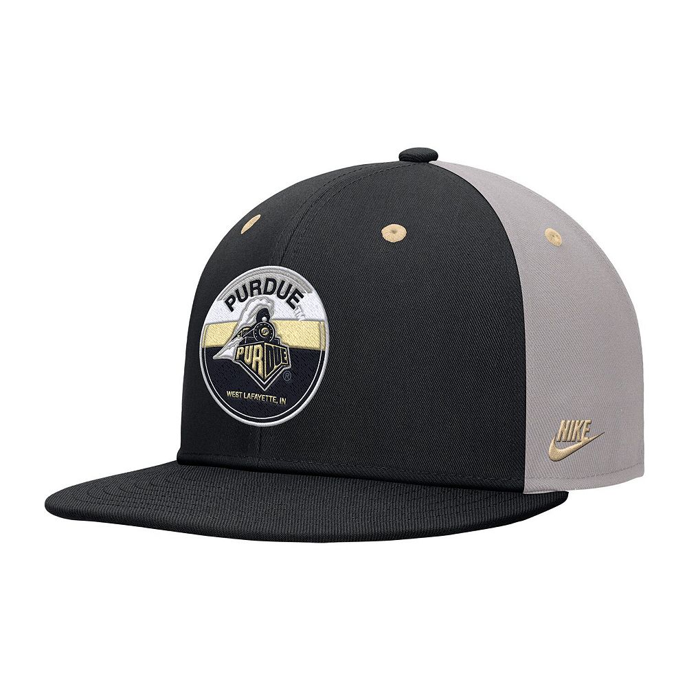 Men's Nike Black Purdue Boilermakers Vintage Patch Snapback Hat