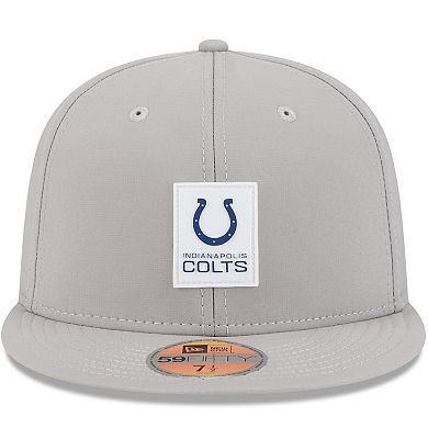 Men's New Era Gray Indianapolis Colts 2025 Sideline 59FIFTY Fitted Hat