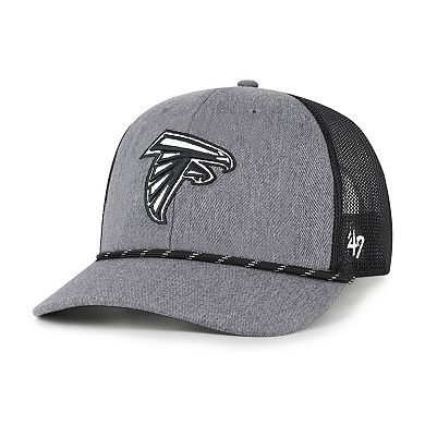 Men's '47 Heather Charcoal Atlanta Falcons Carbon Rope Trucker ...