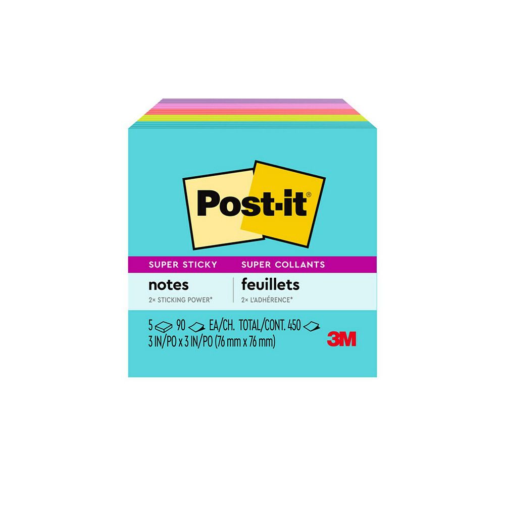 3M Post-it Super Sticky Notes - Supernova Neons - 4-pk.