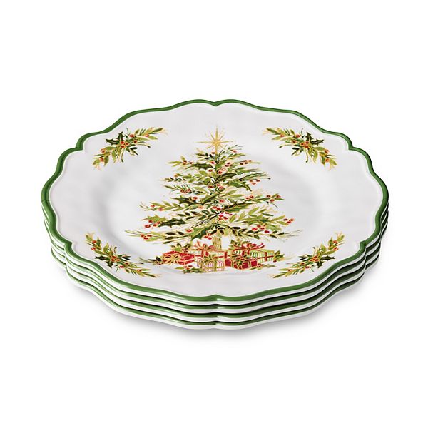 Certified International Holly Tree 4 pc. Dinner Plate Set