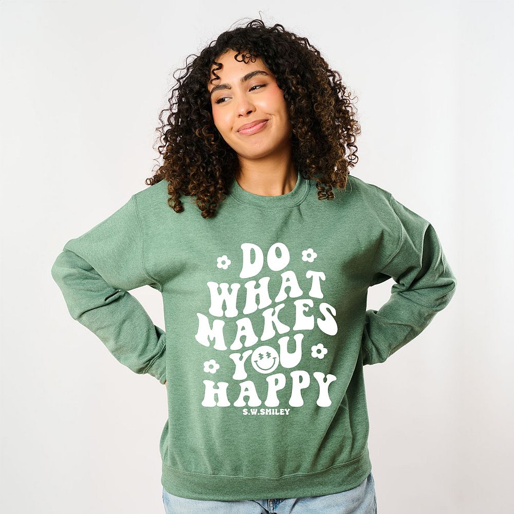 Simply Sage Market S.W.Smiley Makes You Happy Smiley Face Sweatshirt