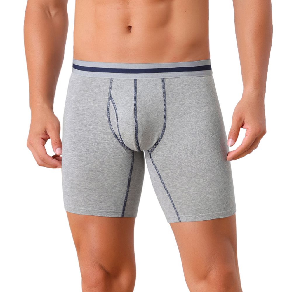 Men's Elastic Waistband Open Pouch Color Block Boxer Briefs 1 Pack