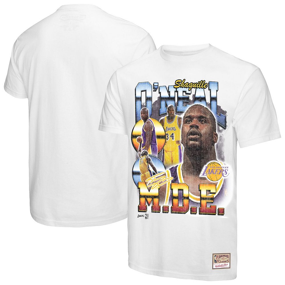Men's Mitchell & Ness Shaquille O'Neal White Los Angeles Lakers ...