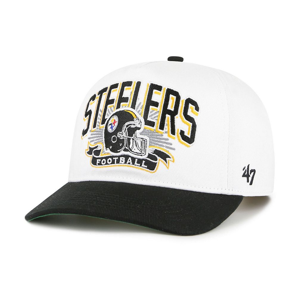 Youth '47 White/Black Pittsburgh Steelers Prime Play Hitch Adjustable Hat