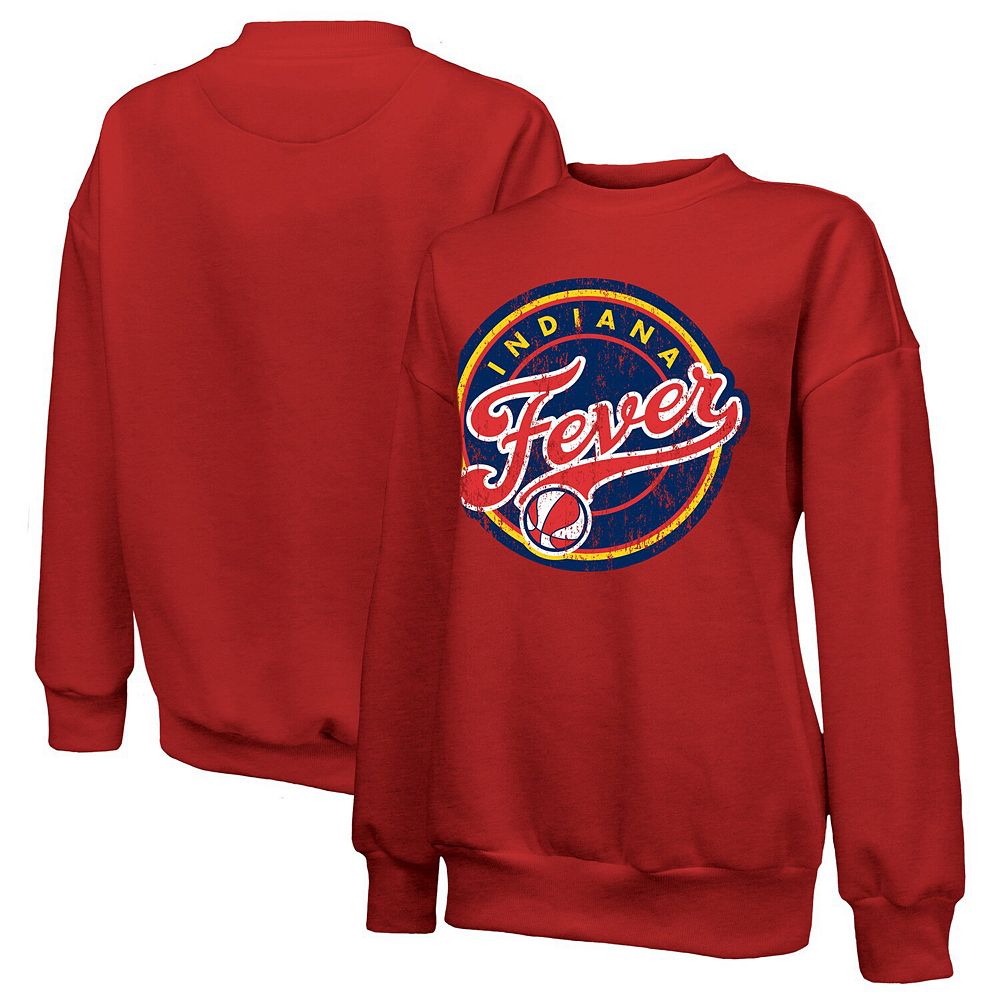 Women's Majestic Threads Red Indiana Fever Primary Logo Drop Shoulder ...