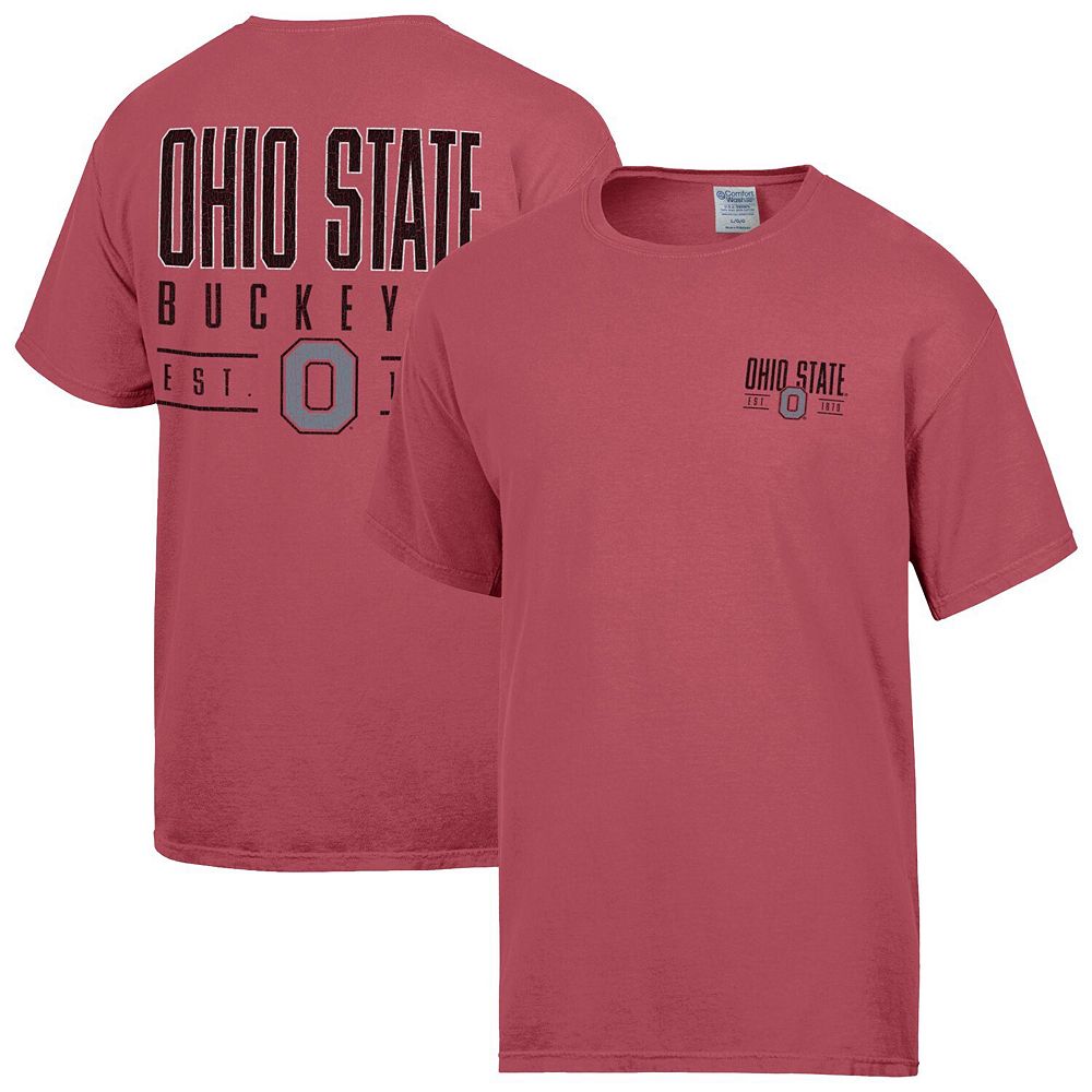 Men's ComfortWash Red Ohio State Buckeyes Big Name T-Shirt