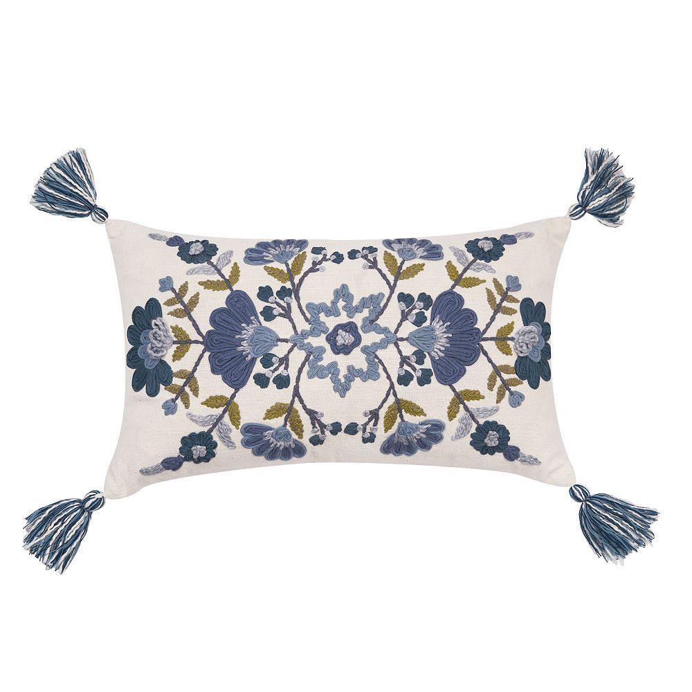 Carol & Frank Bray Floral Tassel Throw Pillow