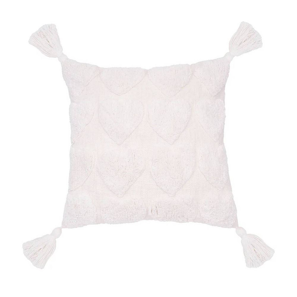 Carol & Frank Hearts Tassel Throw Pillow