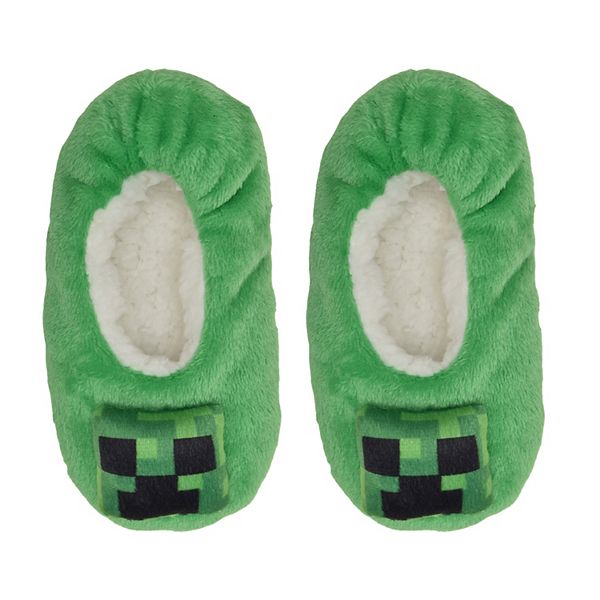 Minecraft Creeper Boys Plush Slippers