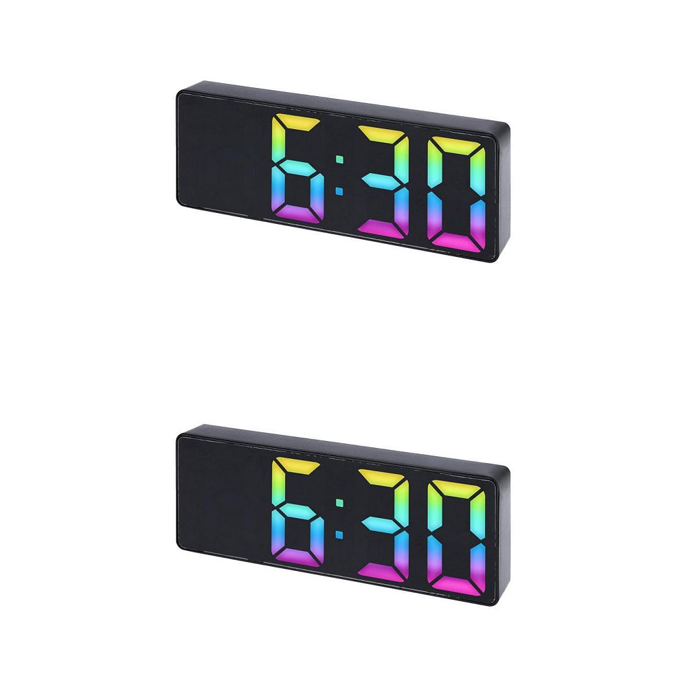 2Pcs Digital Alarm Clock, Number LED Display Temperature, Adjustable ...