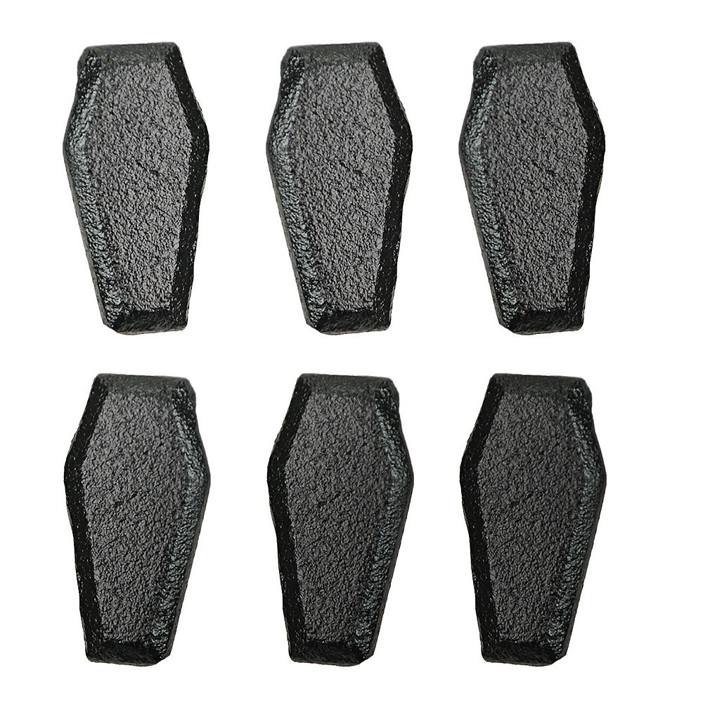 Set of 6 Gothic Black Coffin Pulls - 2.5" x 1.5" - Cabinet Decor