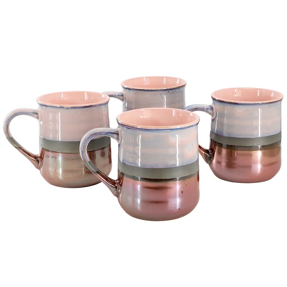 4 Piece 18 Ounce Stoneware Cup Set