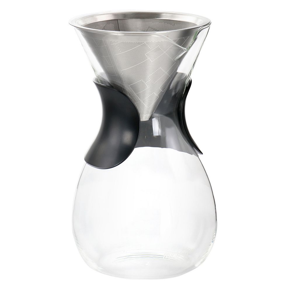 1 Liter Clear Glass Pour Over Coffee Maker with Fine Mesh Filter