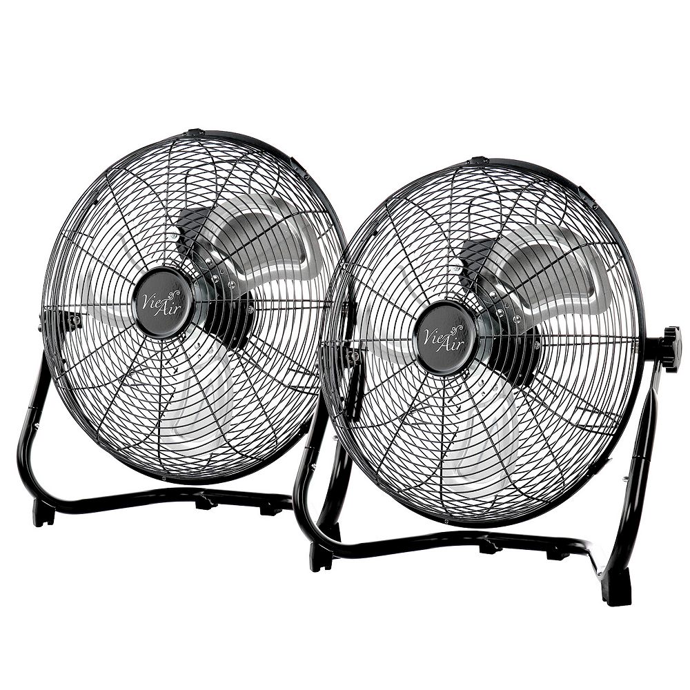 Twin 12 Inch High Velocity All Metal Tilting 3 Speed Floor Fan