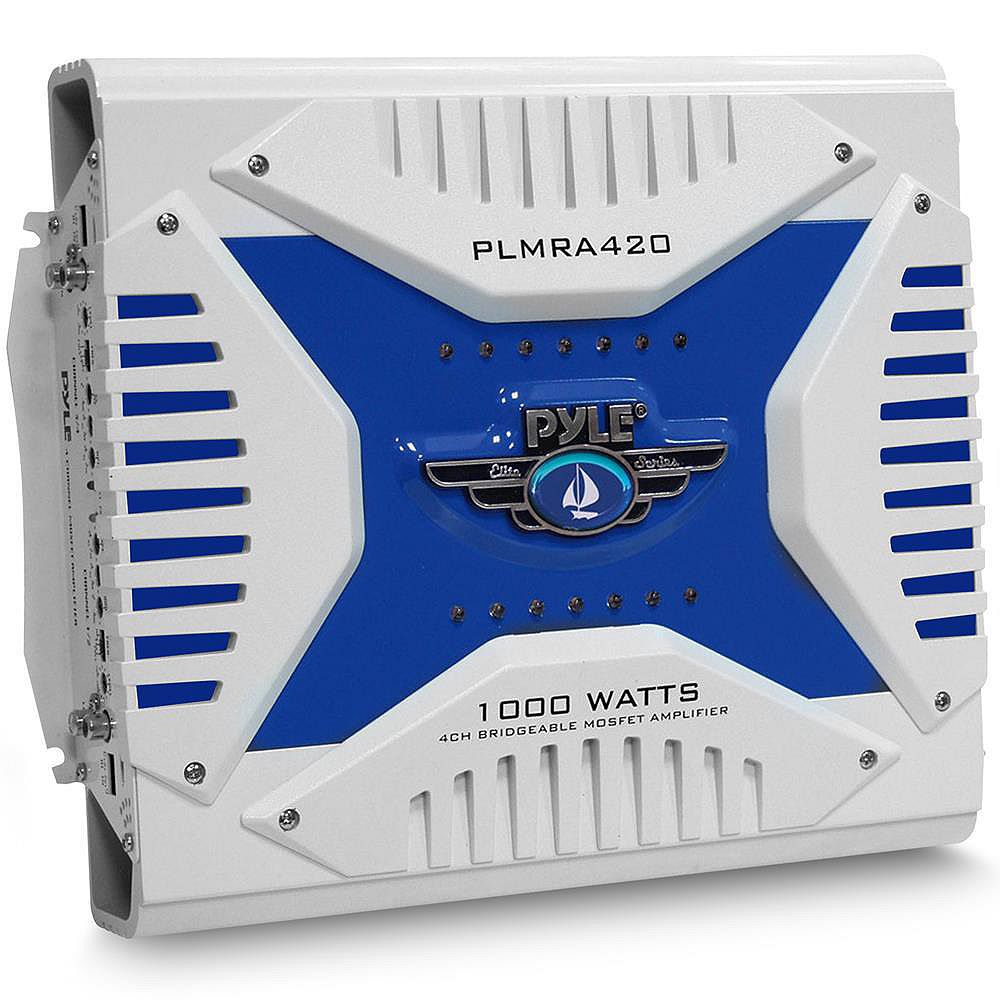 Pyle 4-Channel Elite Series Marine Amplifier - 1000W Bridgeable ...
