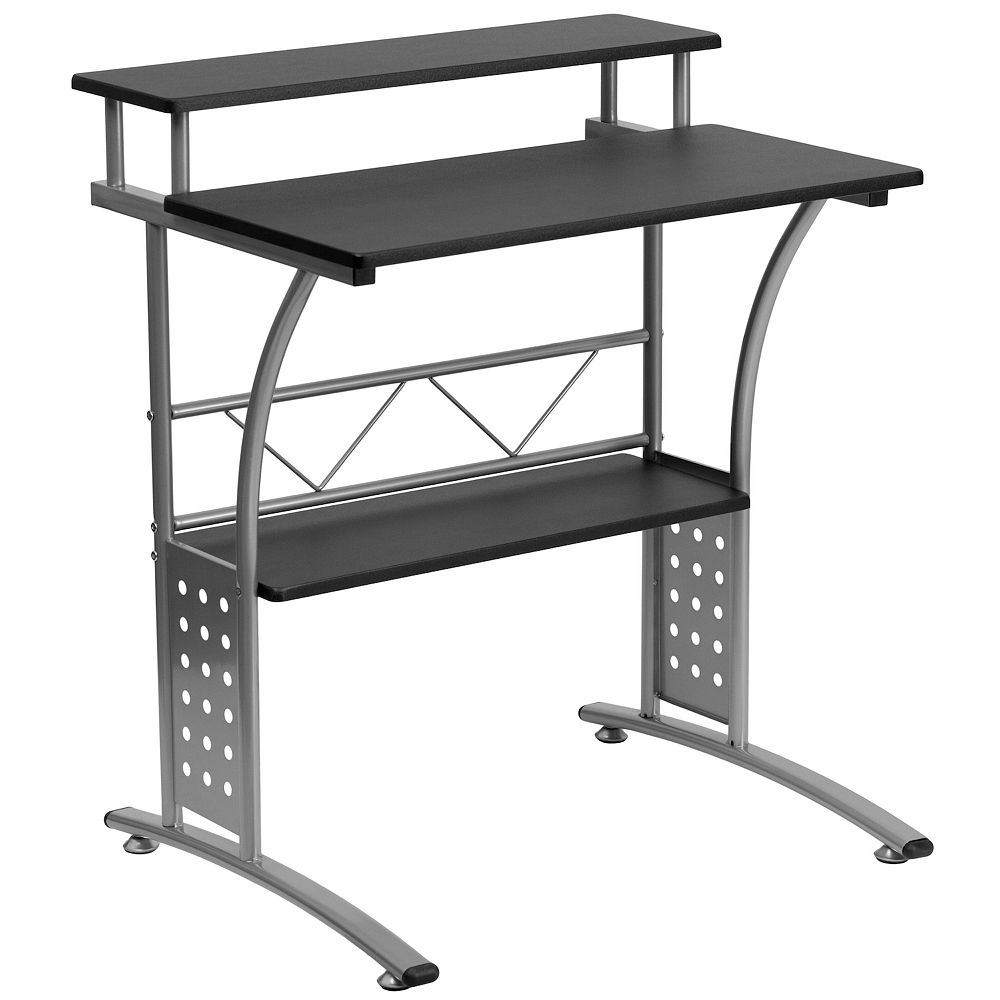 Flash Furniture Computer Desk with Top and Lower Storage Shelves