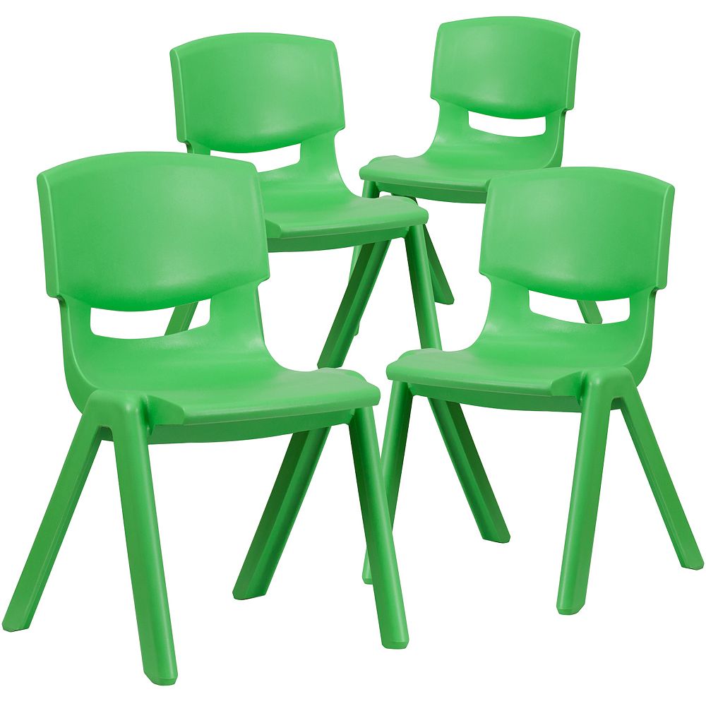 Flash Furniture 4 Pack Plastic Stack School Chair with 15.5"H Seat, 3rd ...