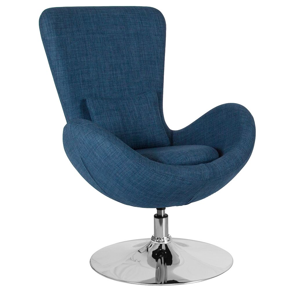 Flash Furniture LeatherSoft Swivel Side Reception Chair with Bowed Seat ...