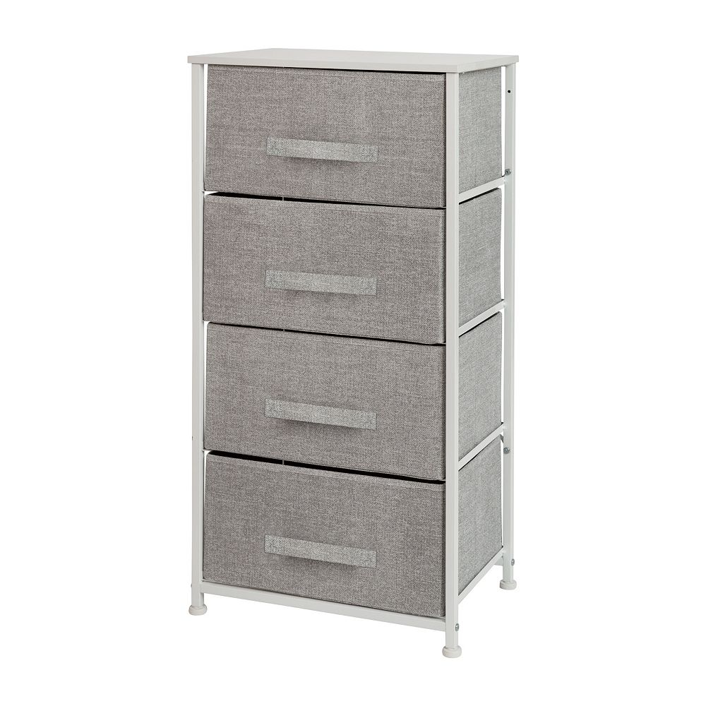 Flash Furniture 4 Drawer Vertical Storage Dresser with Wood Top ...