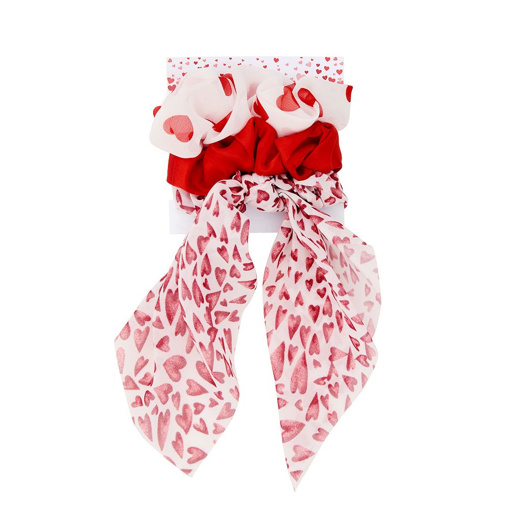 Heart Print Scrunchie Set 3-pk.