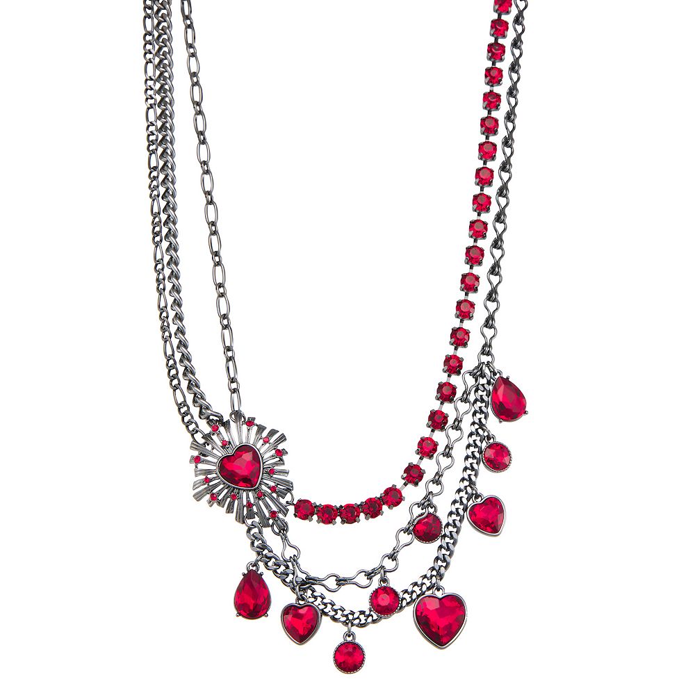 Simply Vera Vera Wang Heart Charm Frontal Necklace